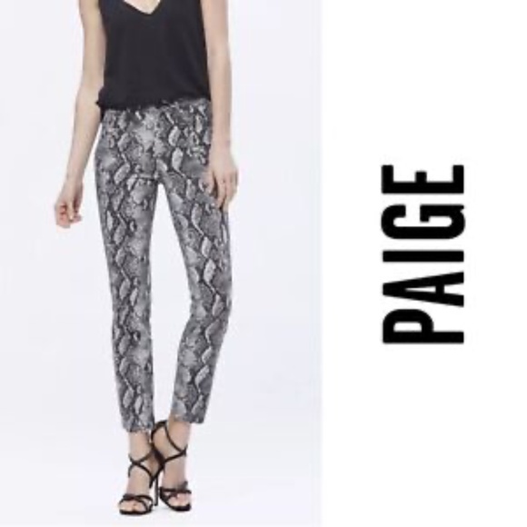PAIGE | Pants & Jumpsuits | Paige Womens Hoxton Slimfit Raw Hem Python ...